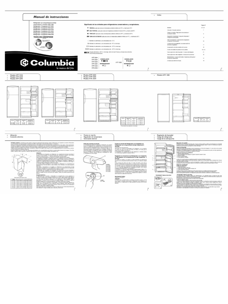 Manual de Usuario Columbia HTF 2434 (3 Páginas) | PDF