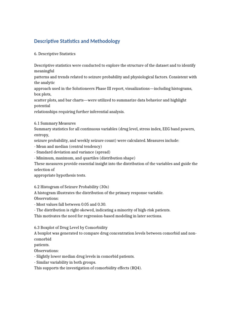 Descriptive and Methodology | PDF | Statistics | Descriptive Statistics