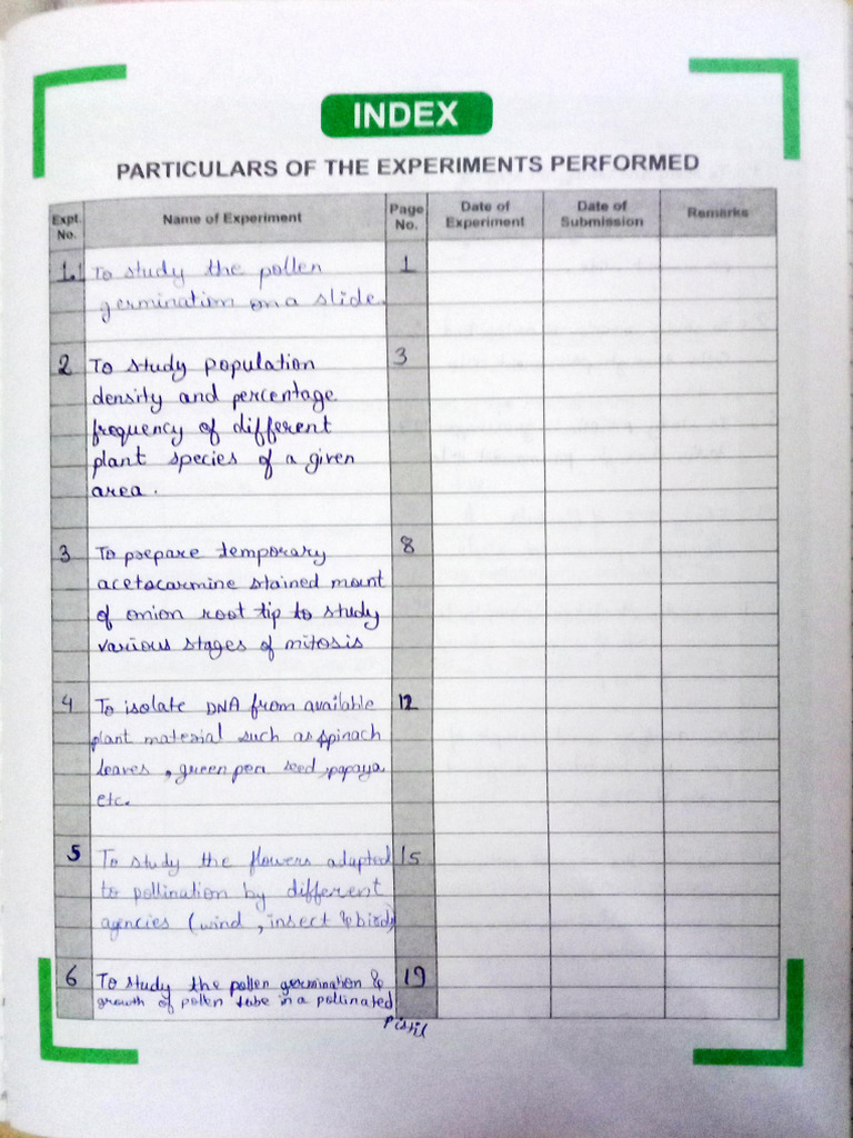Biology Experiment 1 To 4 | PDF