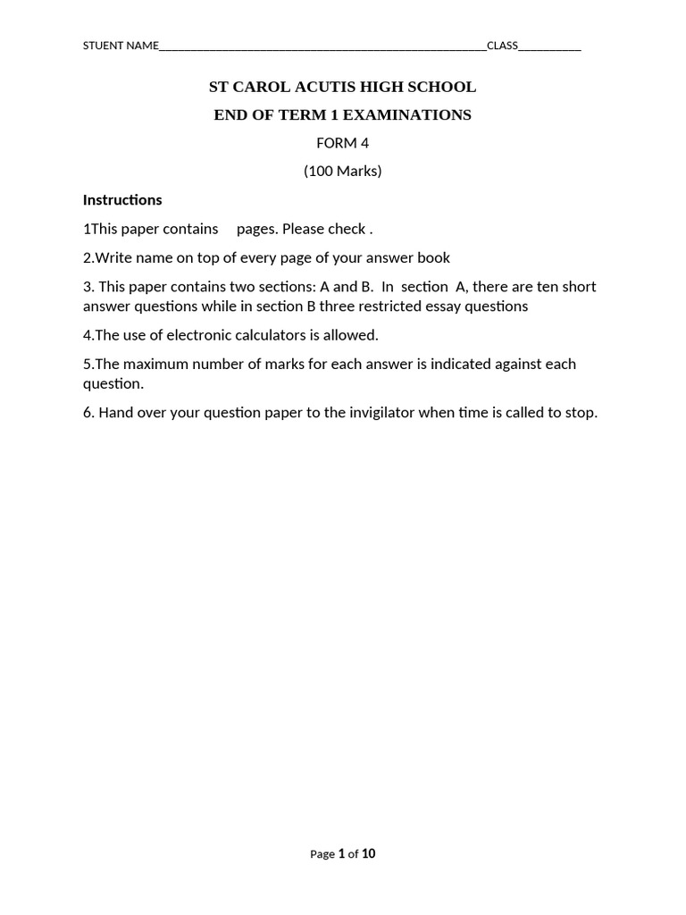 Form 4 Chemistry Exam Paper Guide | PDF | Redox | Molecules