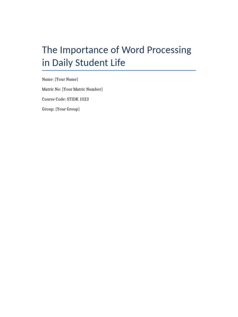 Word Processing Assignment | PDF | Word Processor | Microsoft Word