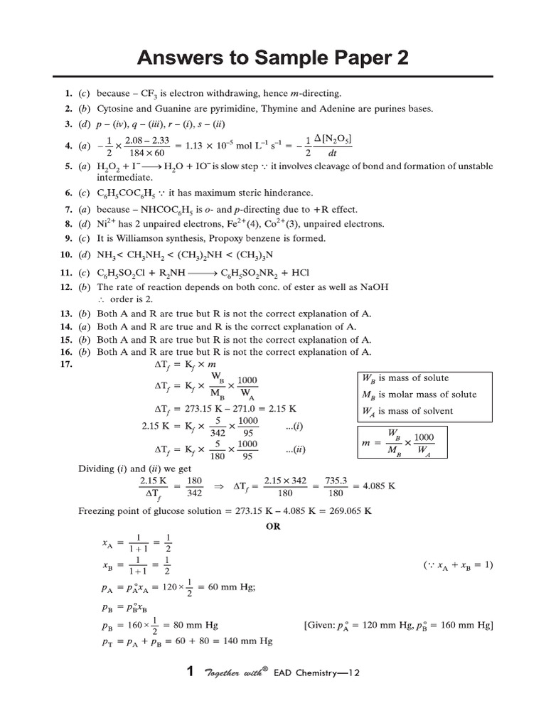 Sample Paper 7 Answers | PDF