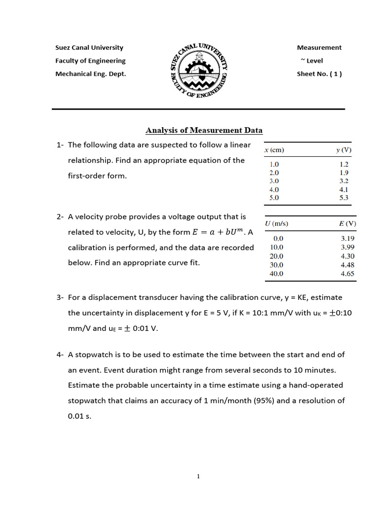 Measurement Data Analysis Techniques | PDF | Resistor | Heat Transfer
