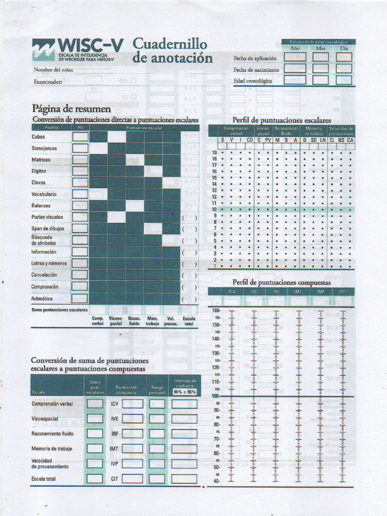 Cuadernillo - Wisc | PDF