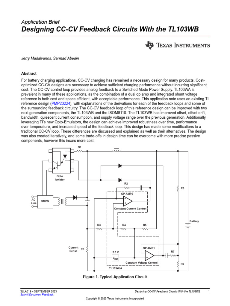 CC-CV Feedback Circuit Design Guide | PDF | Amplifier | Resistor