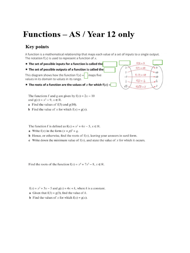 Functions Students | PDF