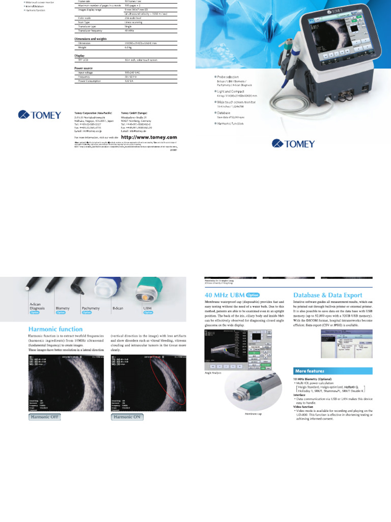 Tomey UD 800 | PDF