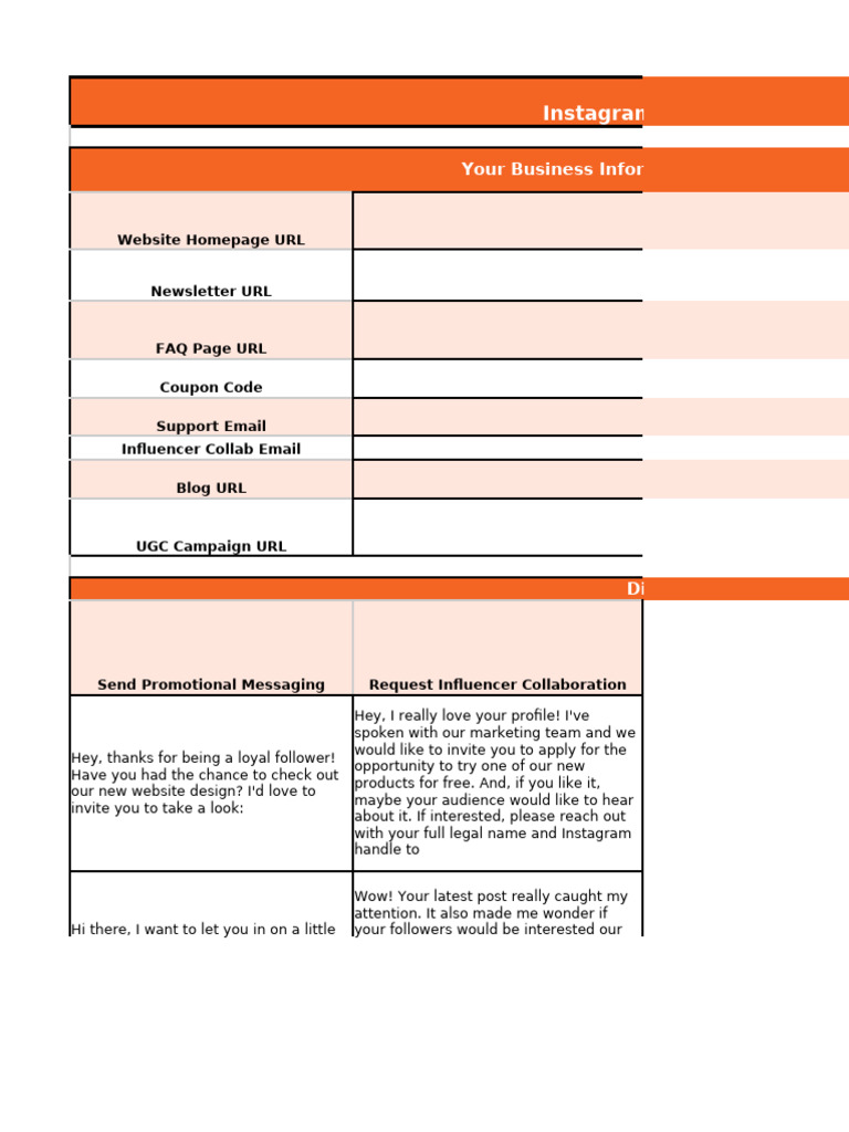 Instagram DM Templates for Businesses | PDF | Faq