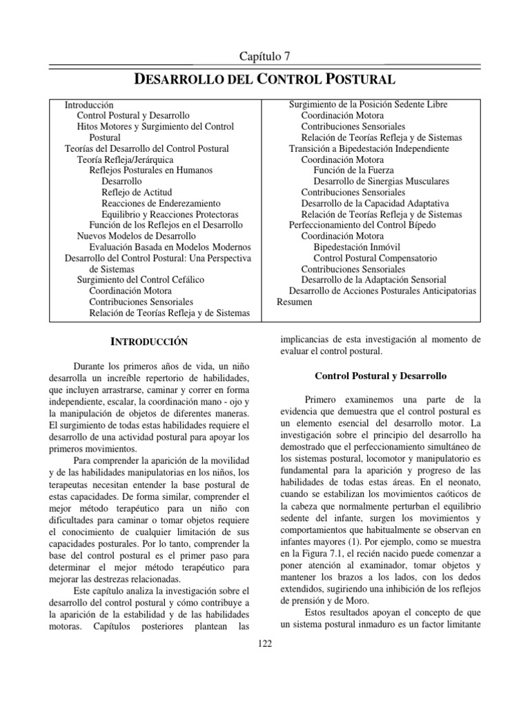 Captulo 7 - Desarrollo Del Control Postural | PDF | Músculo | Pie