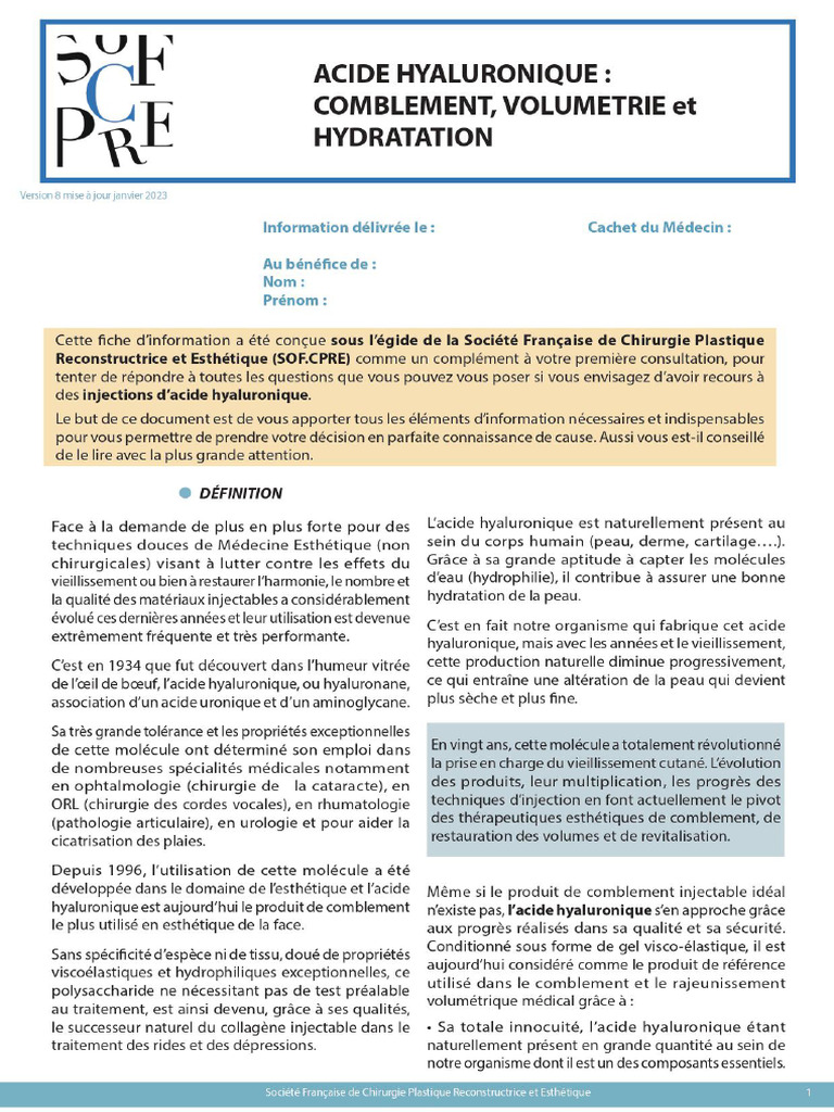 Injection Acide Hyaluronique Beziers | PDF
