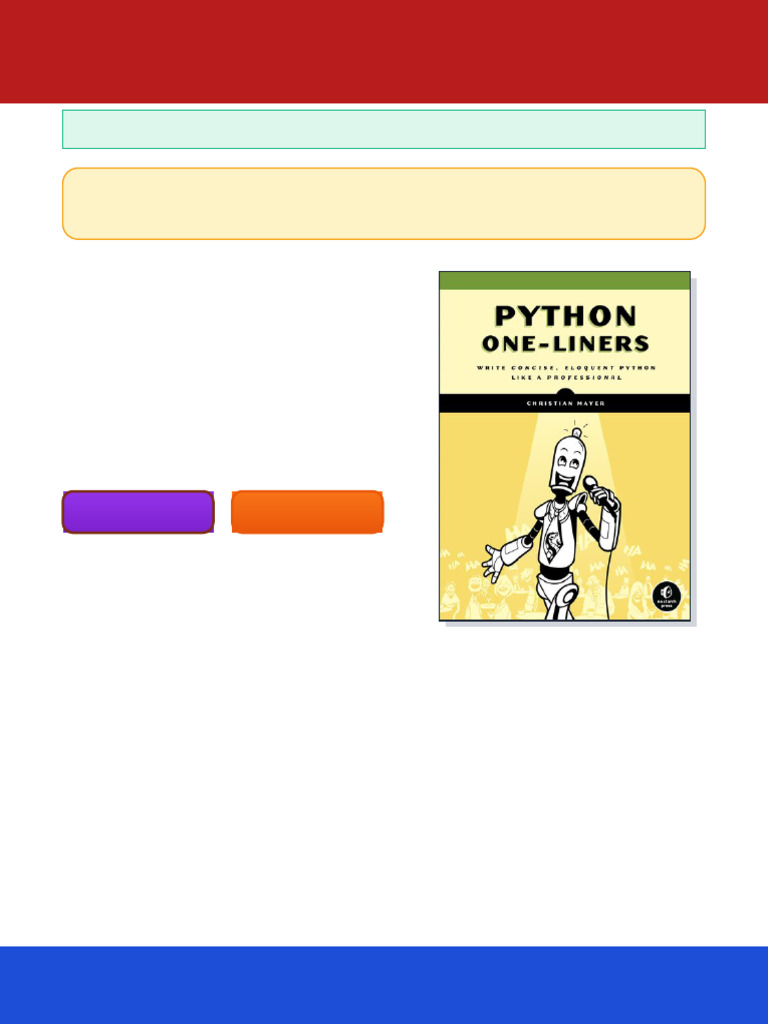 Python One Liners 1st Edition Christian Mayer ebook newest digital file ...