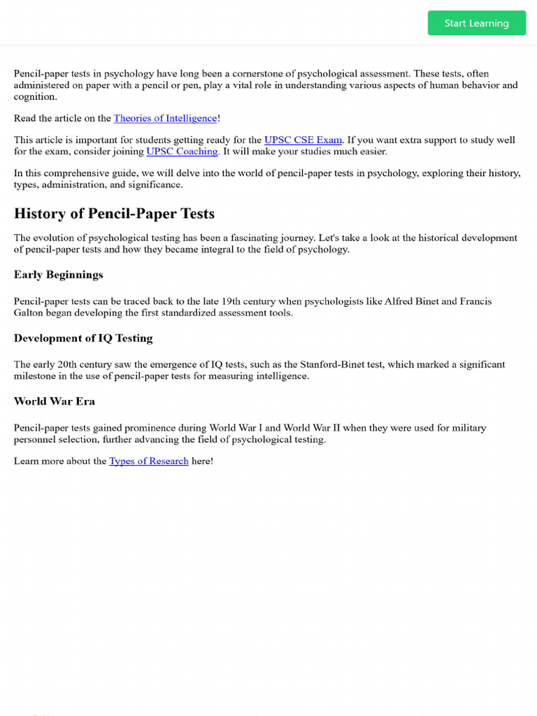 Pencil-Paper Tests - Everything You Need To Know For UPSC CSE! | PDF