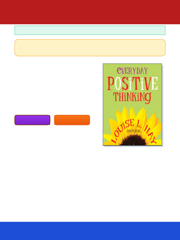 Everyday Positive Thinking 1st Edition Louise Hay Ebook Data-Packed PDF ...