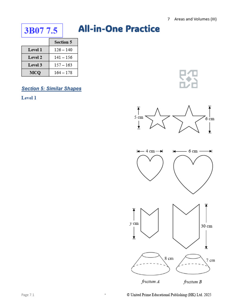 JSMIA_All_in_One_Practice_3B07_7.5_e | PDF | Area | Sphere