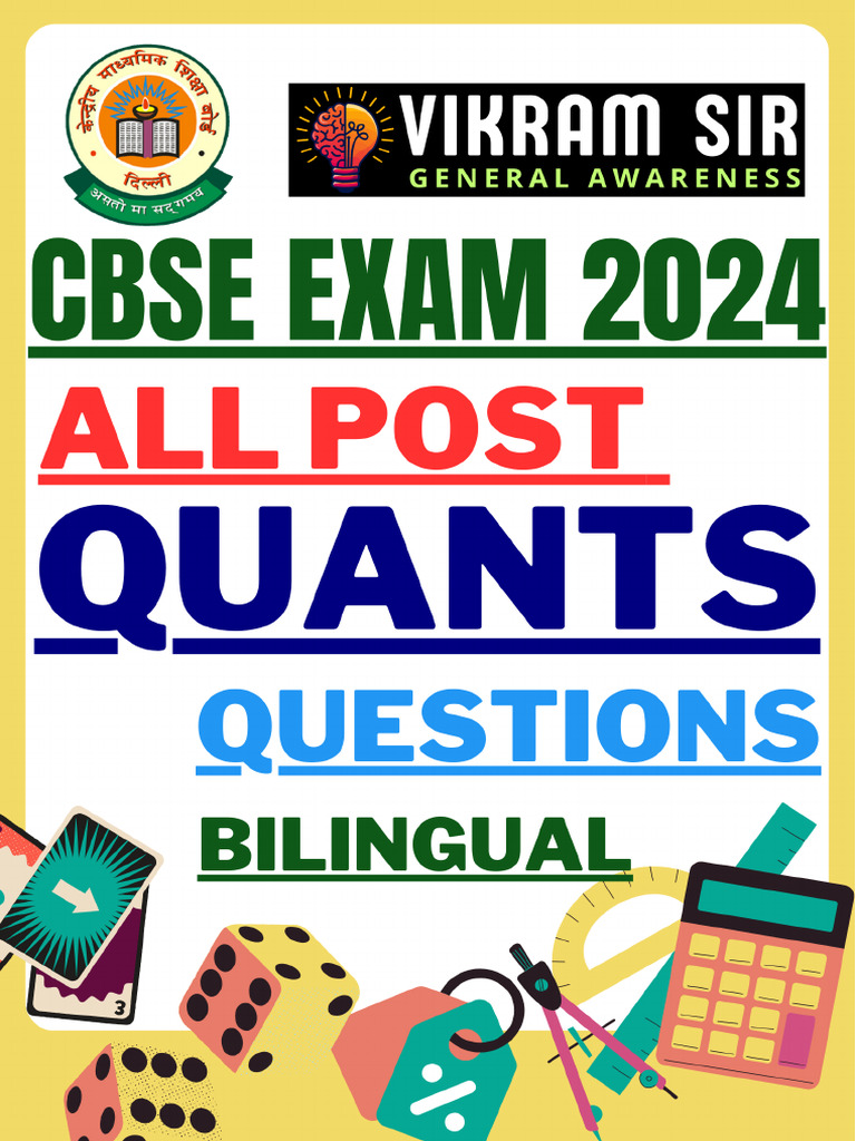 CBSE Exam 2024 All Post Quants Questions | PDF