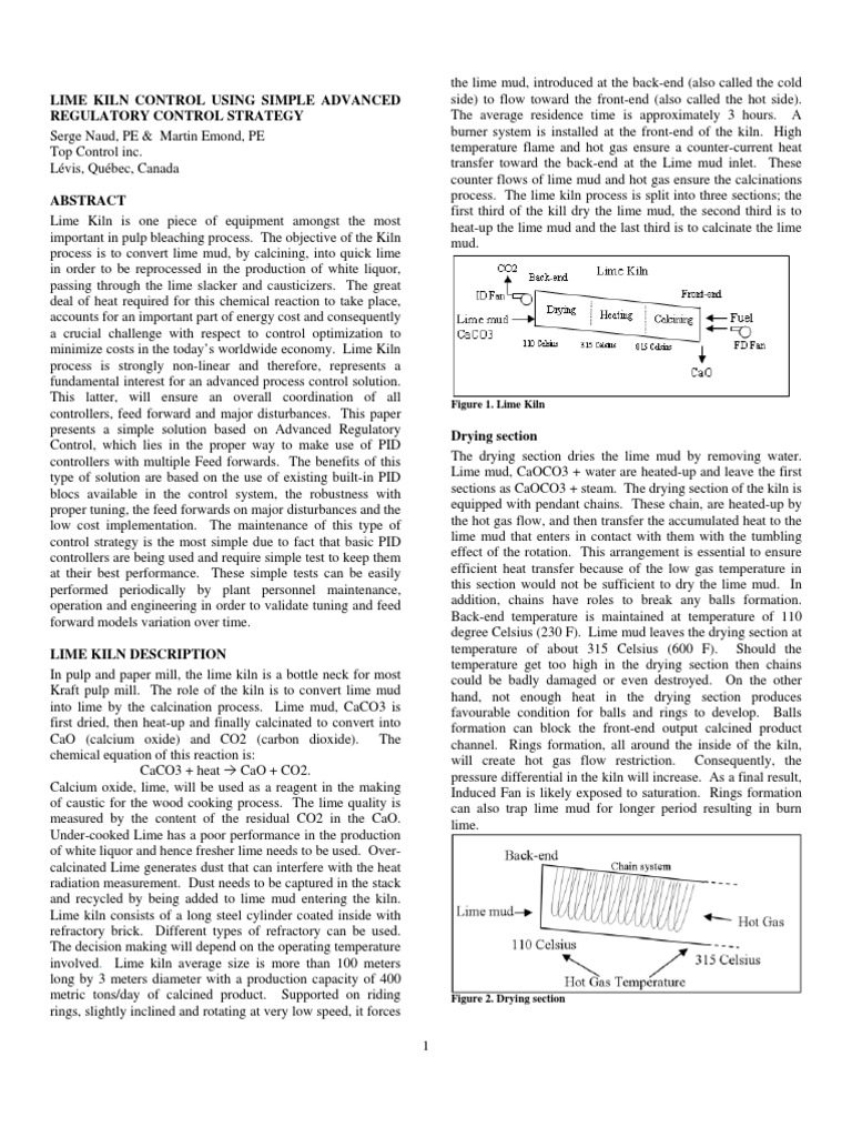 Lime Kiln Control Using Simple Advanced Pid Control | PDF | Temperature ...