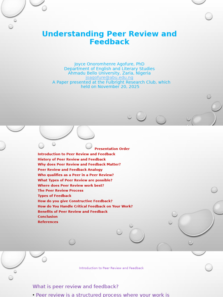 Peer Review and Feedback Explained | PDF | Peer Review | Cognition