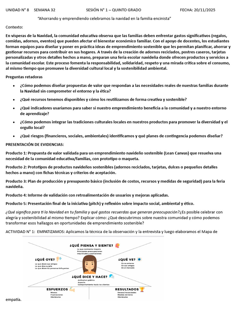 UNIDAD N° 8 Quinto | PDF | Sustentabilidad | Navidad