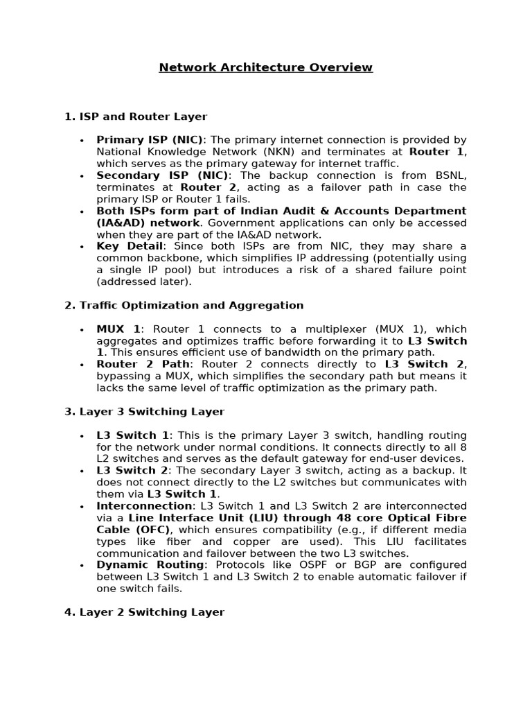 Network Architecture Overview_v2 | PDF | Network Switch | Computer Network
