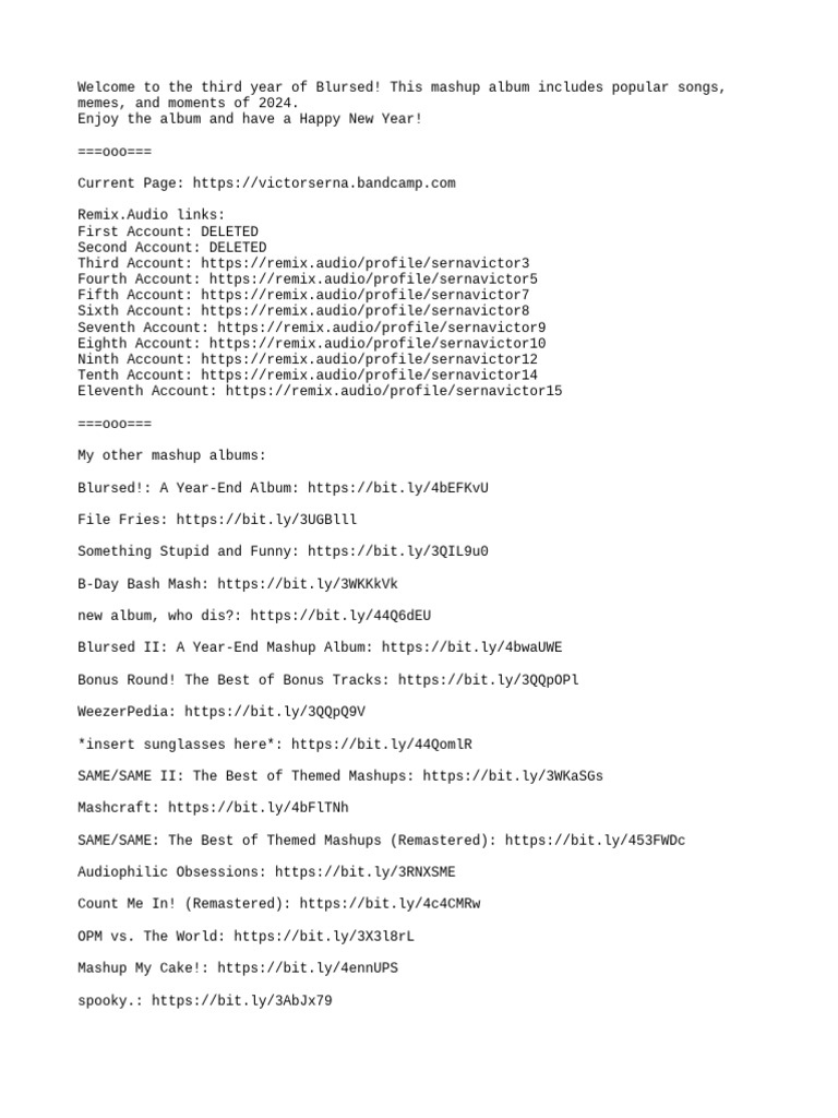 Tracklist + Message | PDF