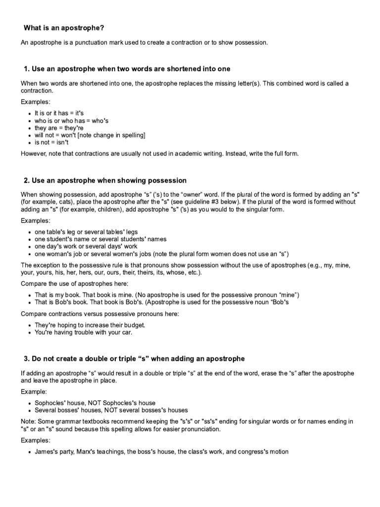Using Apostrophes - Write Clearly - Punctuation | PDF