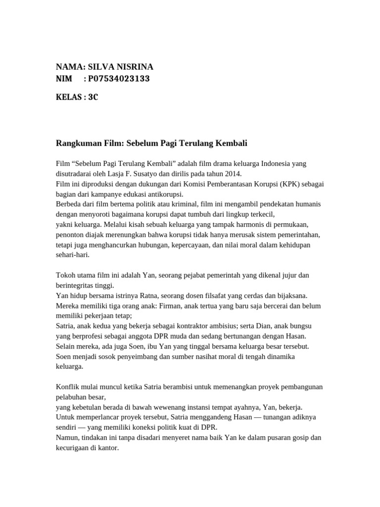 Rangkuman Film Dini Amelia 3d | PDF