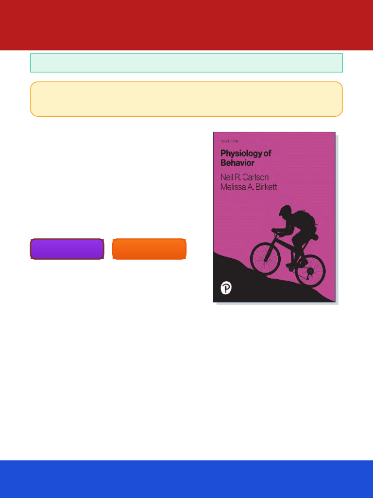 Physiology of Behavior 13th Edition Carlson Ebook Compact PDF | PDF