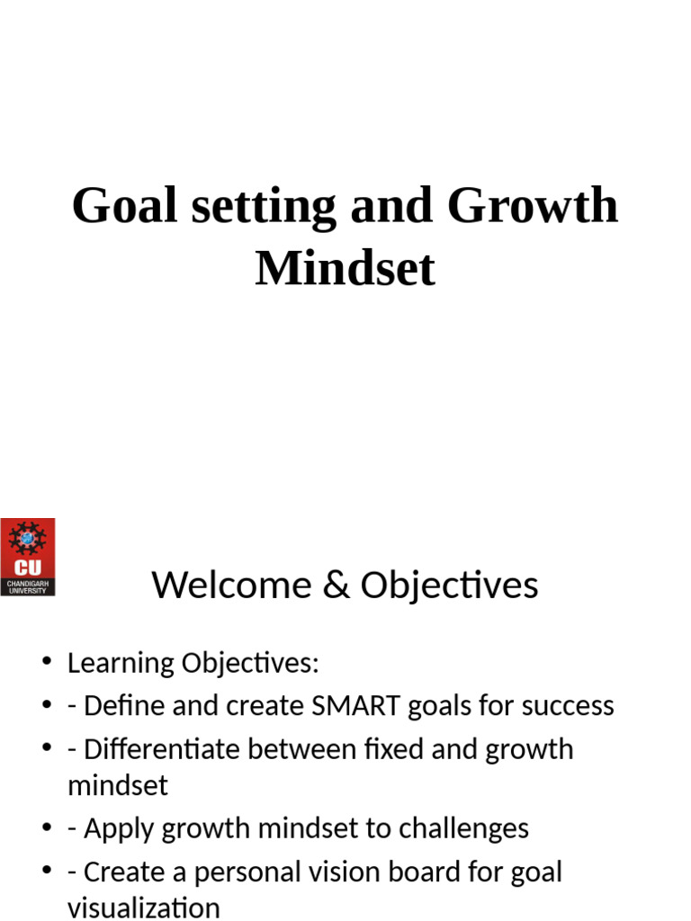 SMART_Goals_Mindset_Presentation | PDF | Mindset | Goal