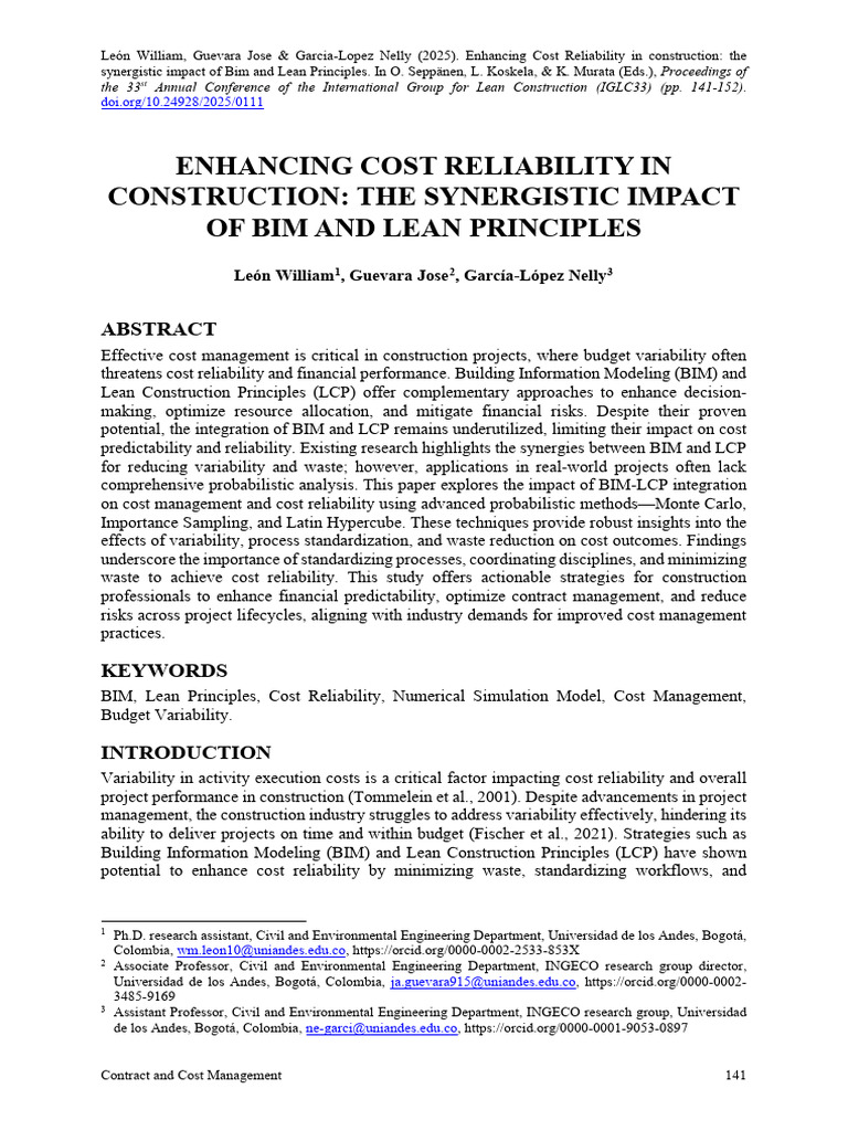 William Et Al. 2025 - Enhancing Cost Reliability in Construction - The ...