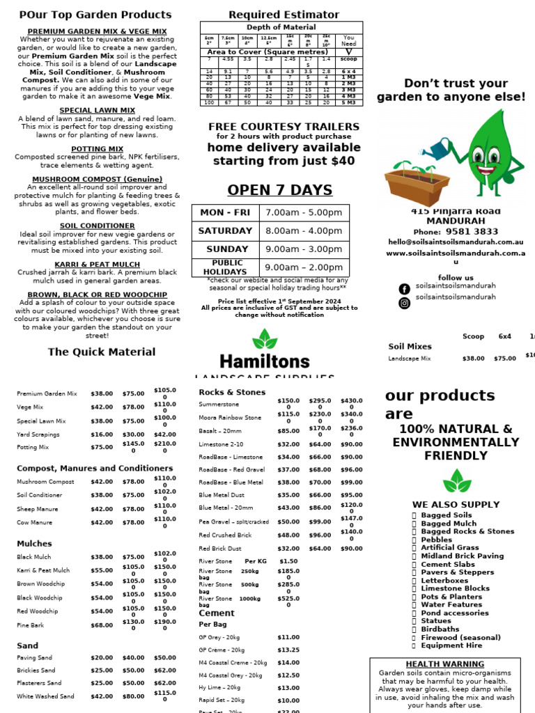 Retail Brochure 2024 - 1st September 2024 | PDF | Mulch | Gardens