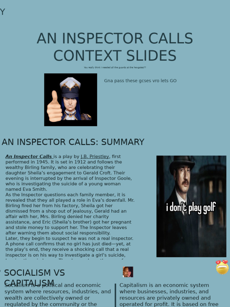 An Inspector Calls: Themes & Context | PDF | Socialism | Communism