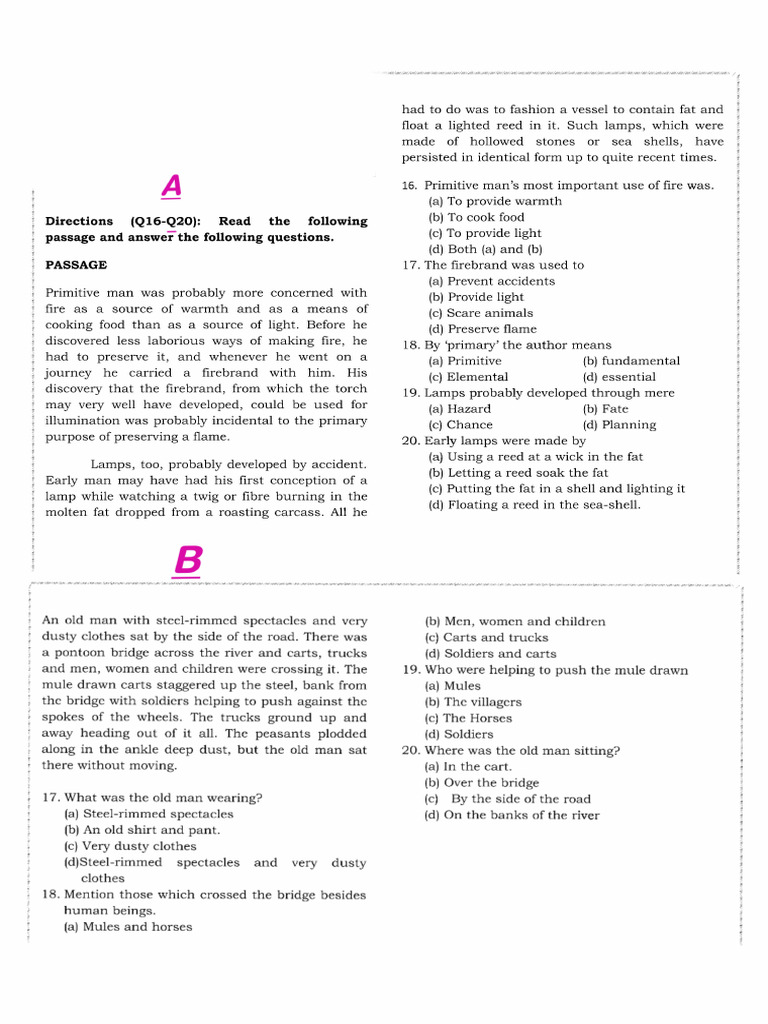 Passage Practice by Ashish Sir | PDF