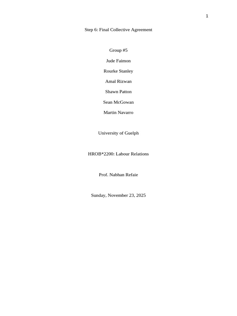 Final Collective Agreement Summary | PDF | Cost Of Living | Negotiation