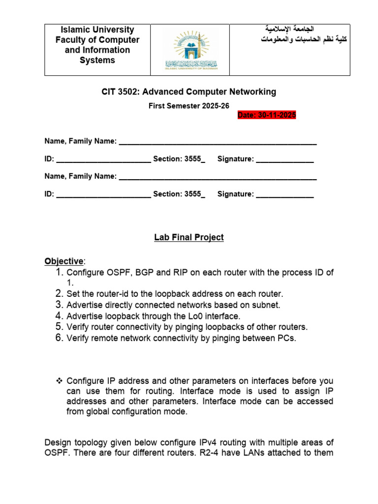Lab Final Project-First Term 2025-26 | PDF