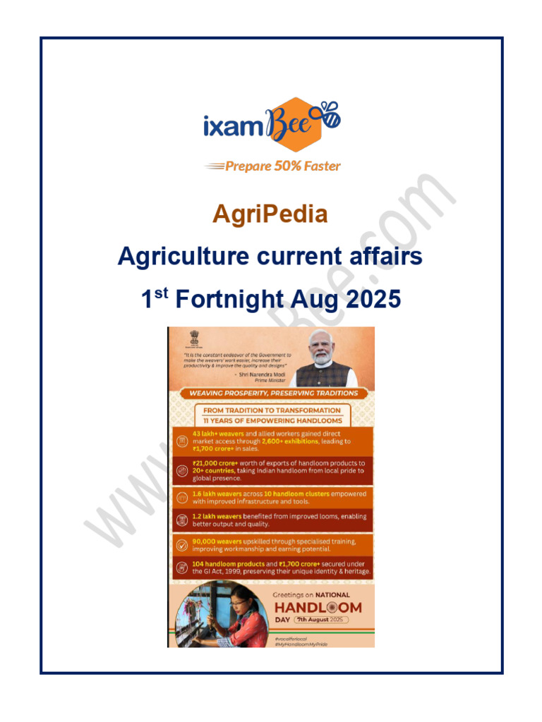 Agripedia Current Agri Aug 2025 1st Fortnight1757582294 | PDF | Agriculture