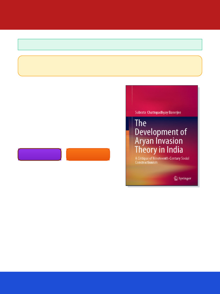 The Development of Aryan Invasion Theory in India A Critique of ...
