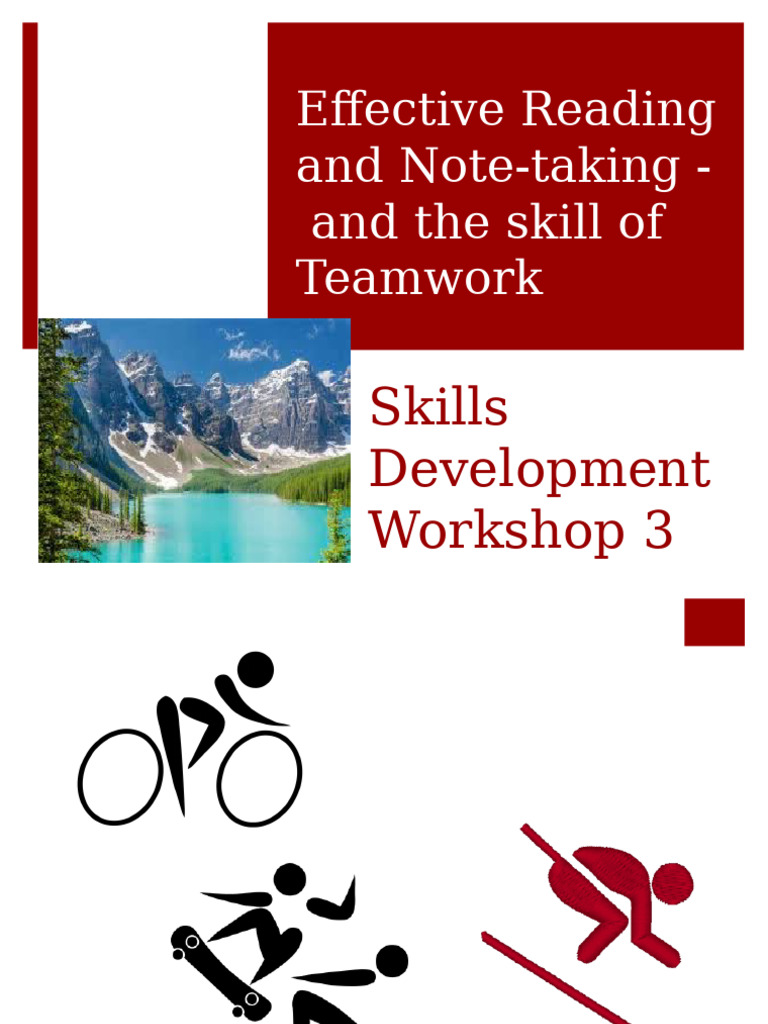 Workshop 3 - Effective Reading & Notetaking and Teamwork Skills | PDF