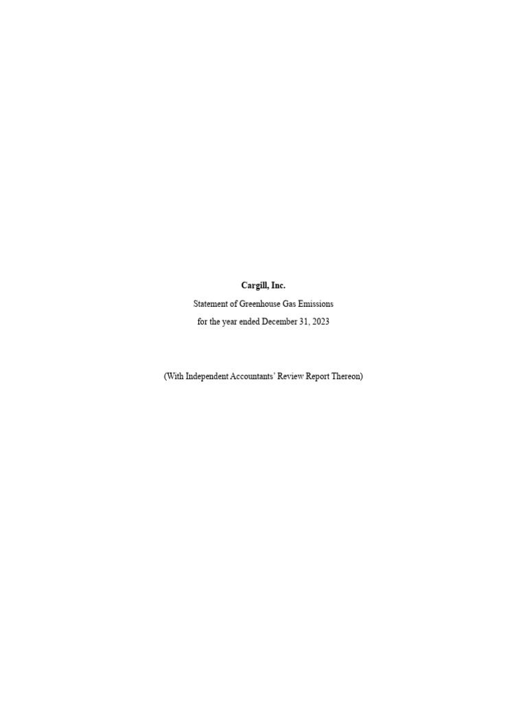 Cargill+GHG+Report | PDF | Greenhouse Gas | Climate Change