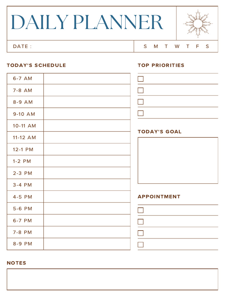 Beige Simple Minimalist Daily Planner | PDF