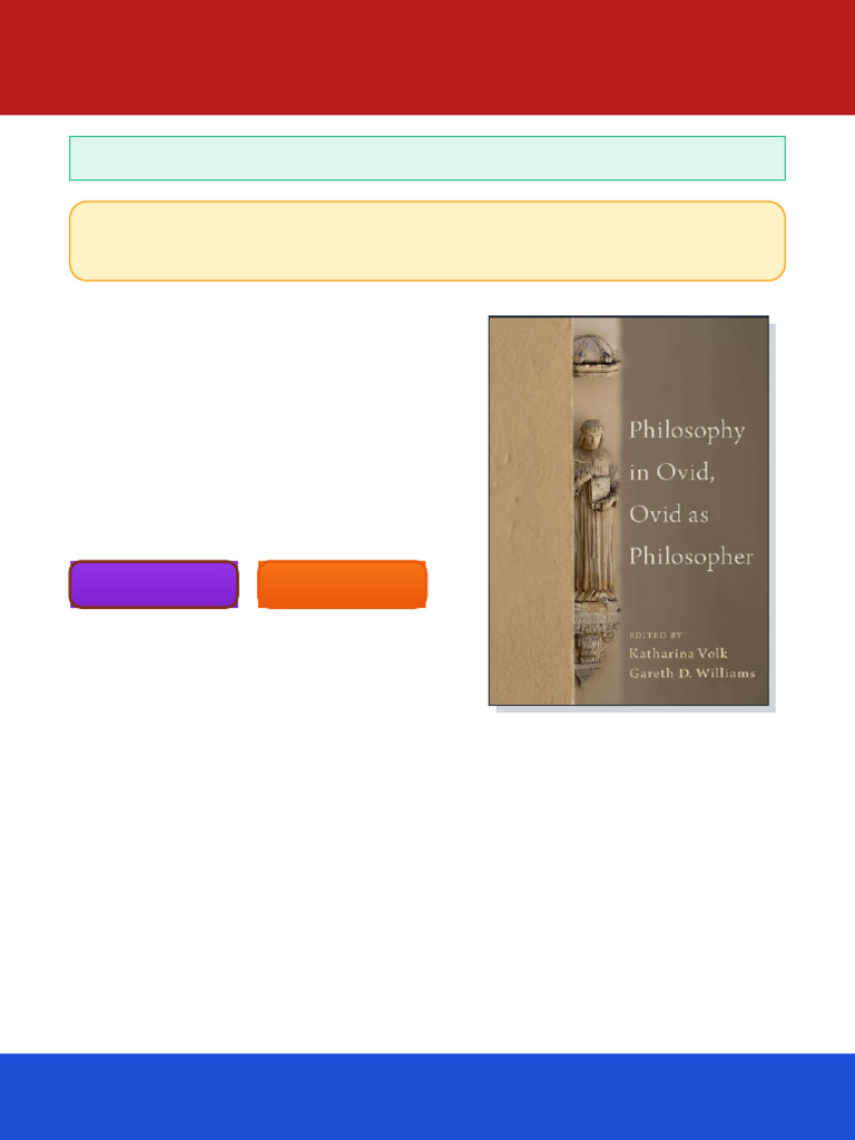 Philosophy in Ovid, Ovid As Philosopher Gareth D. Williams (Editor ...