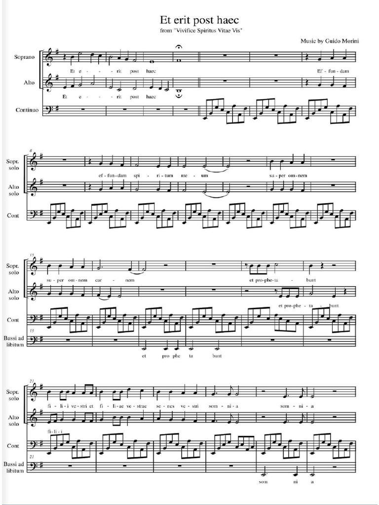 Guido Morini - Et Erit Post Haec - Effundam | PDF