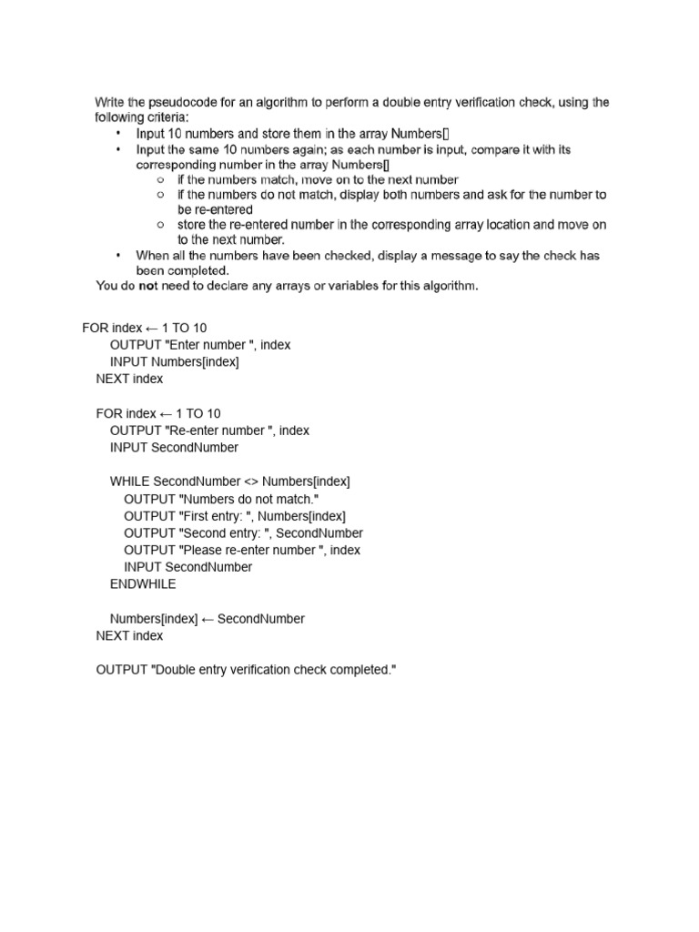 CS - Pseudocode Example | PDF