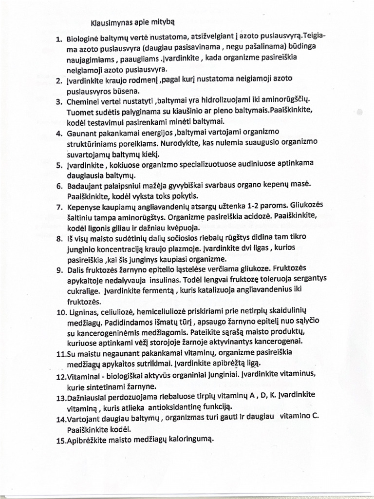 Mityba 1 | PDF
