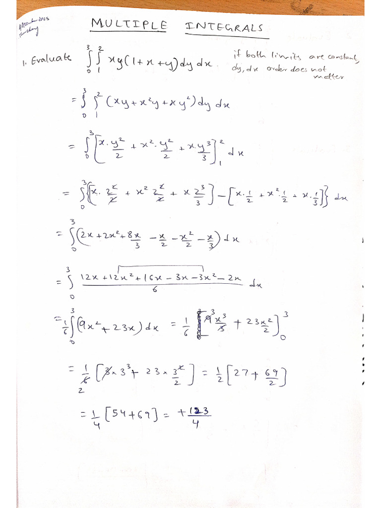 Multiple Integrals | PDF