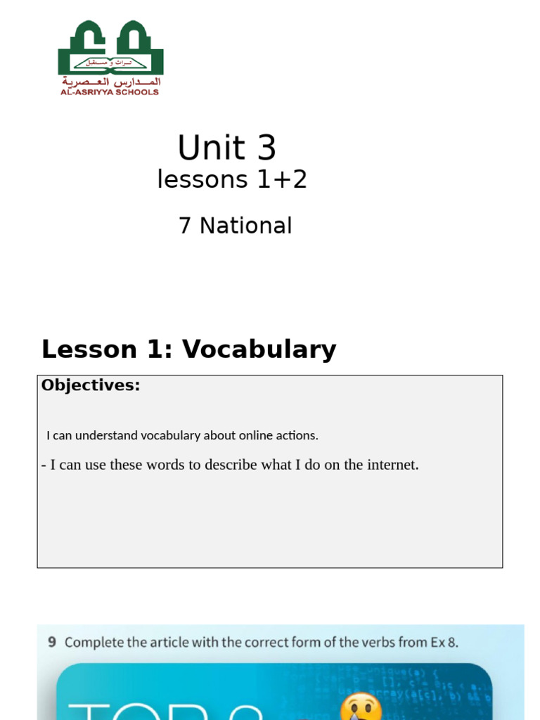Unit 3 PPT 8N- Lessons 1+2+3 | PDF | Wearable Technology | Cyberspace