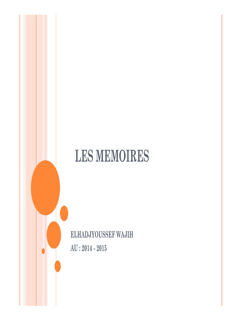 Types et caractéristiques des mémoires | PDF | Mémoire vive | Mémoire flash