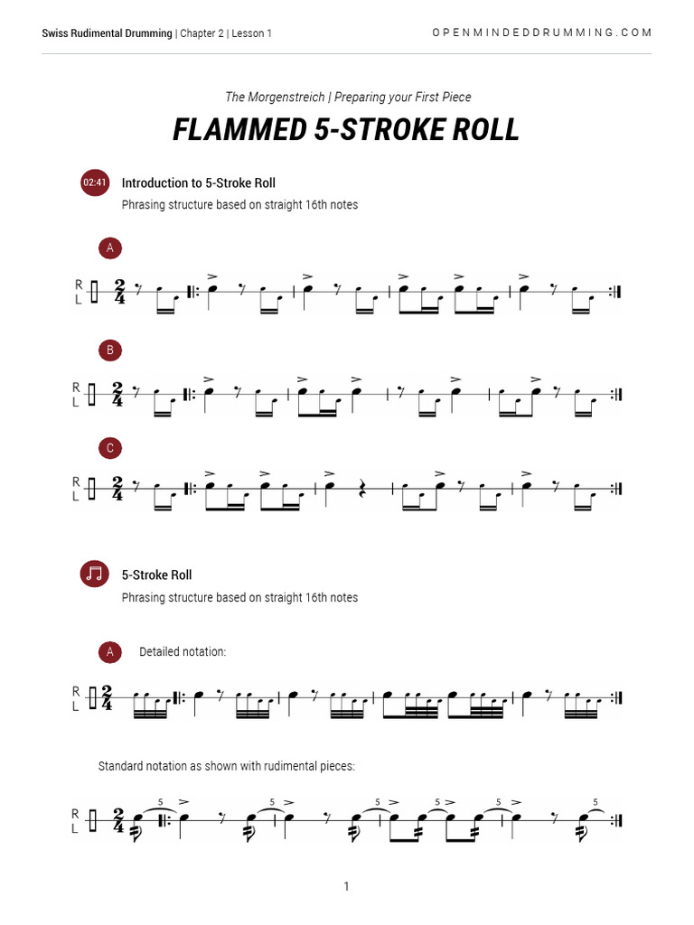Swiss Drumming: 5-Stroke Roll Basics | PDF
