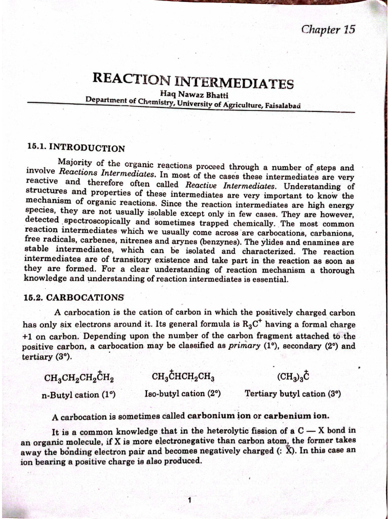 Reaction Intermediate | PDF