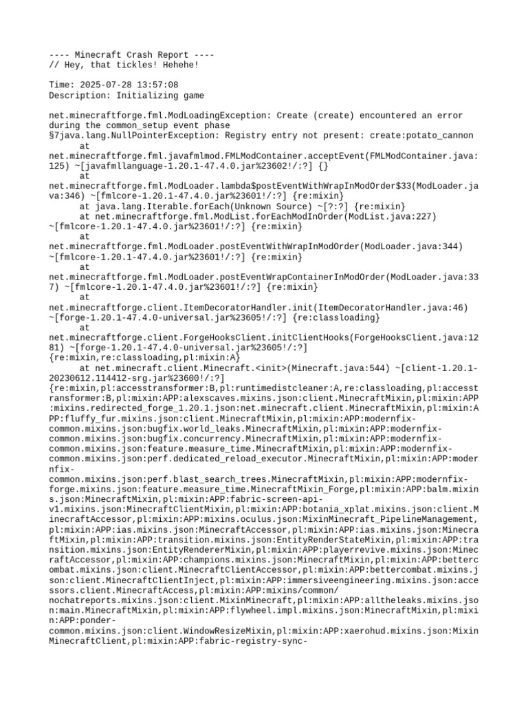 Crash 2025 07 28 - 13.57.08 Client | PDF | Computing Platforms | Computer Libraries