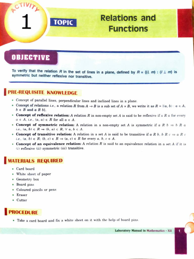 Maths Lab Activities Class 12th 2025-26 | PDF
